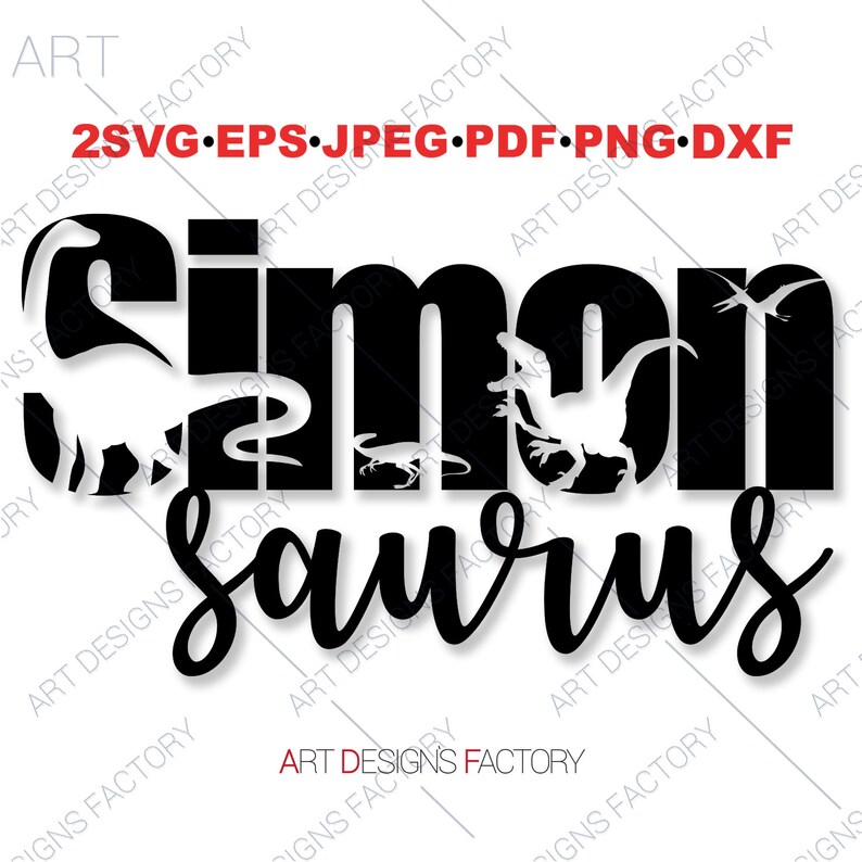 SIMON Saurus Cut Filessimon Saurus SVG Dino Birthday Svg - Etsy