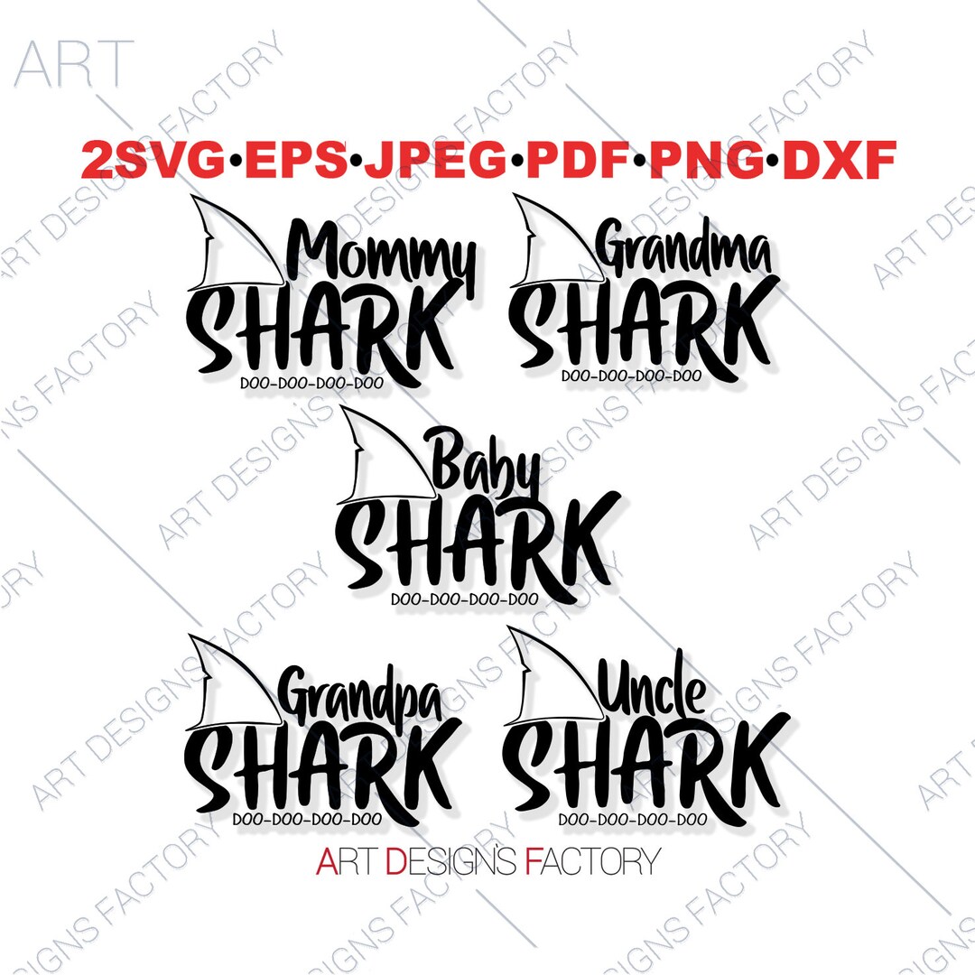 Shark Family Bundle Cut Files,mommy Shark,grandma Shark,baby Shark ...