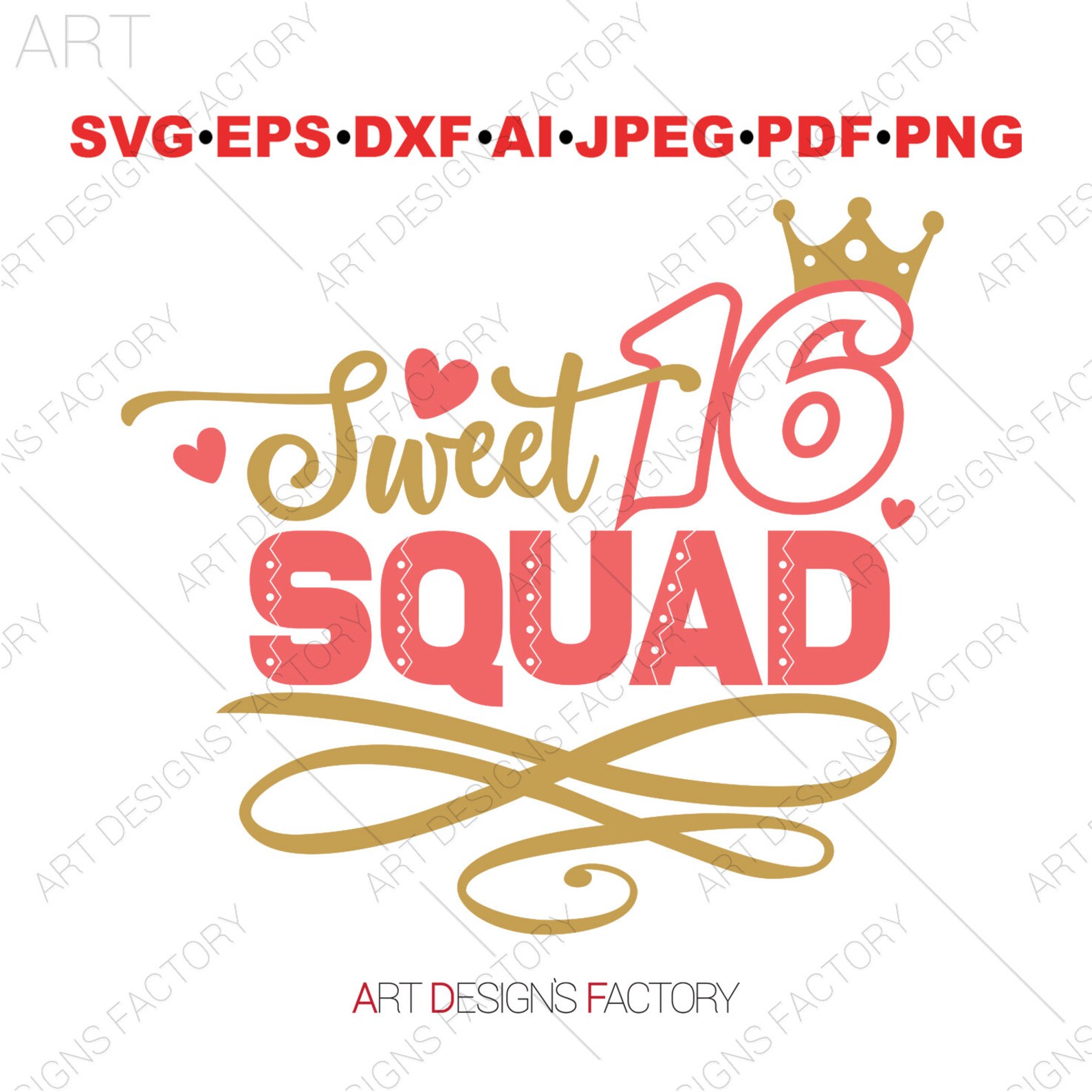 Sweet 16 Squad Svg Sweet 16 Svg Sixteenth Birthday Svg 16th Etsy