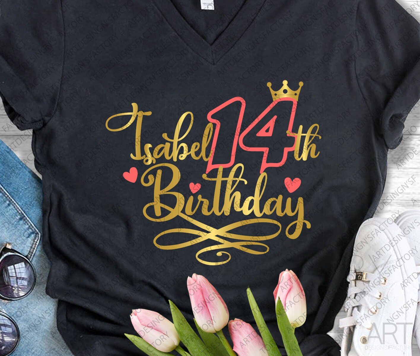 ISABEL 14th Birthday Cut Files 14th Birthday Svg Birthday - Etsy