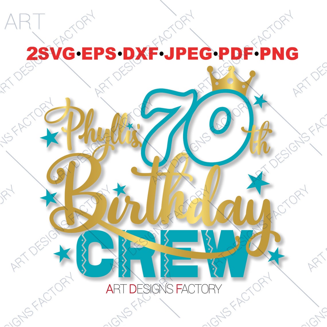 Phyllis 70th Birthday Crew Cut Files. 70th Birthday Crew Birthday Shirt ...