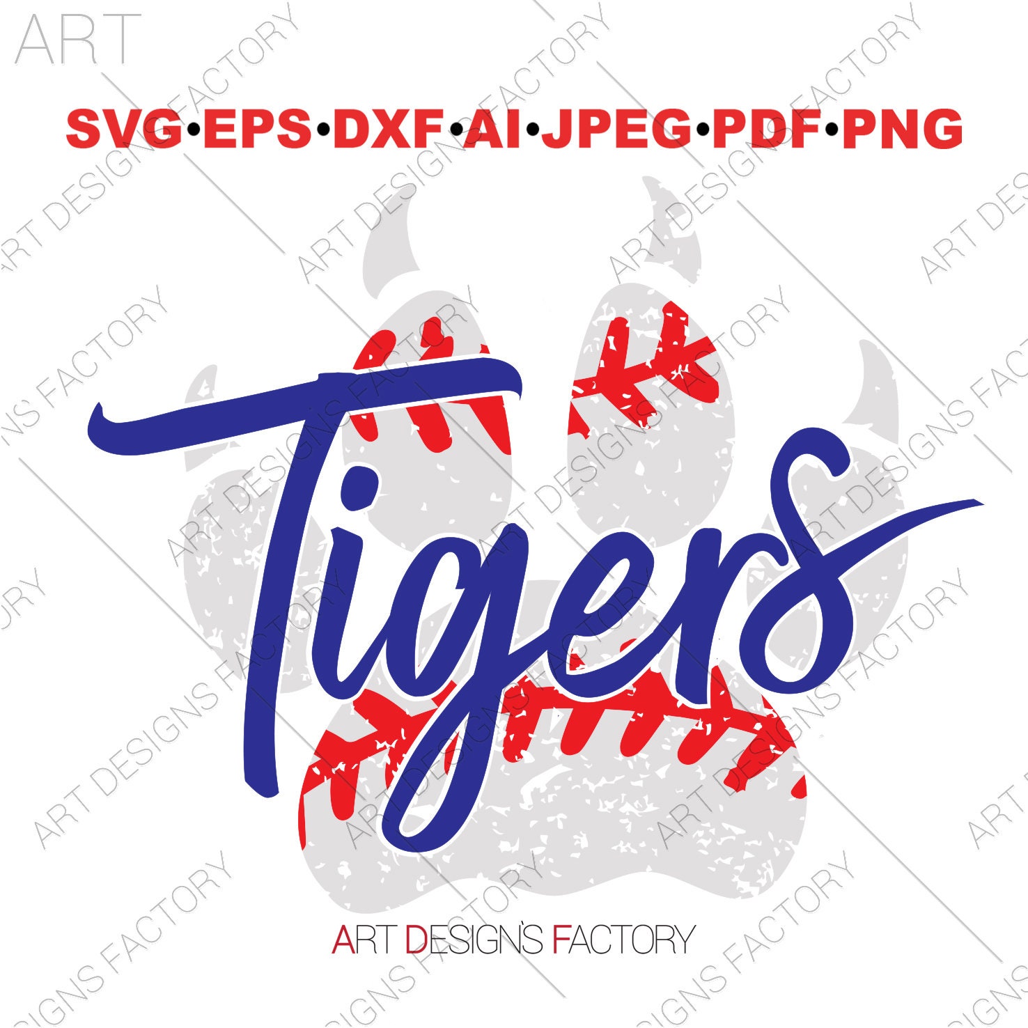 Tigres Svg Tiger Paw Svg Tigers team svg uso comercial | Etsy México