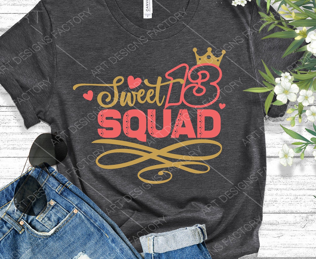 Sweet 13 Squad Svg, Sweet 13 SVG, Thirteenth Birthday SVG, 13th ...