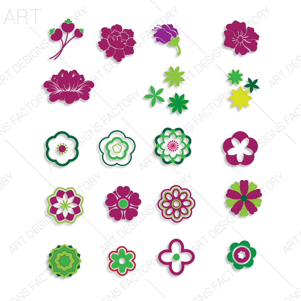 Flower Vectors Flower SVG PNG EPS Dxf Ai for Cricut - Etsy