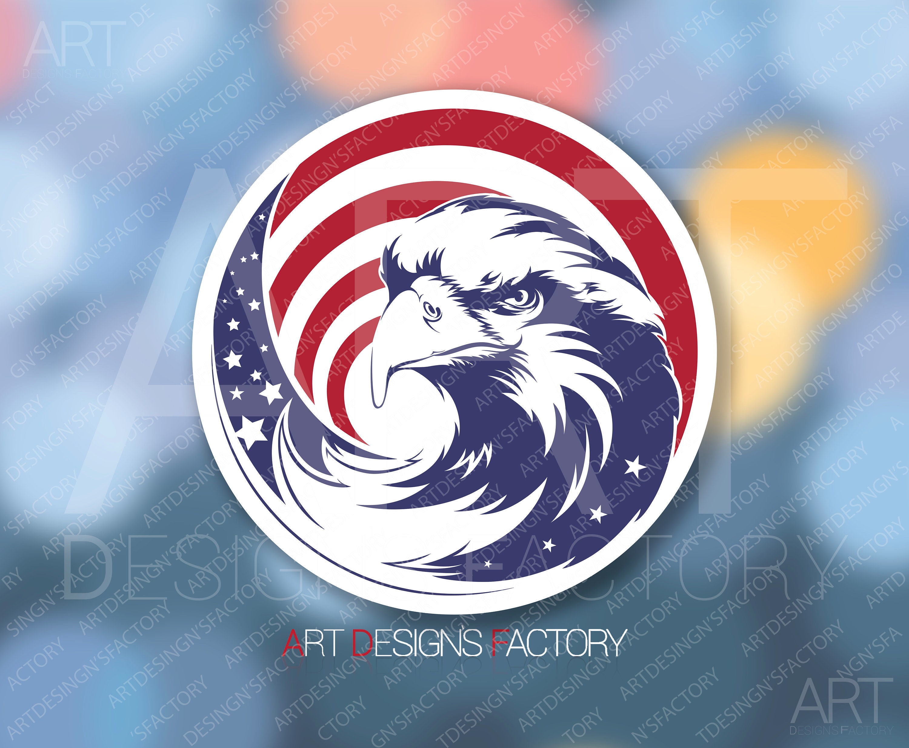 American Circle Flag Eagle Sticker and Svgindependence Day - Etsy UK