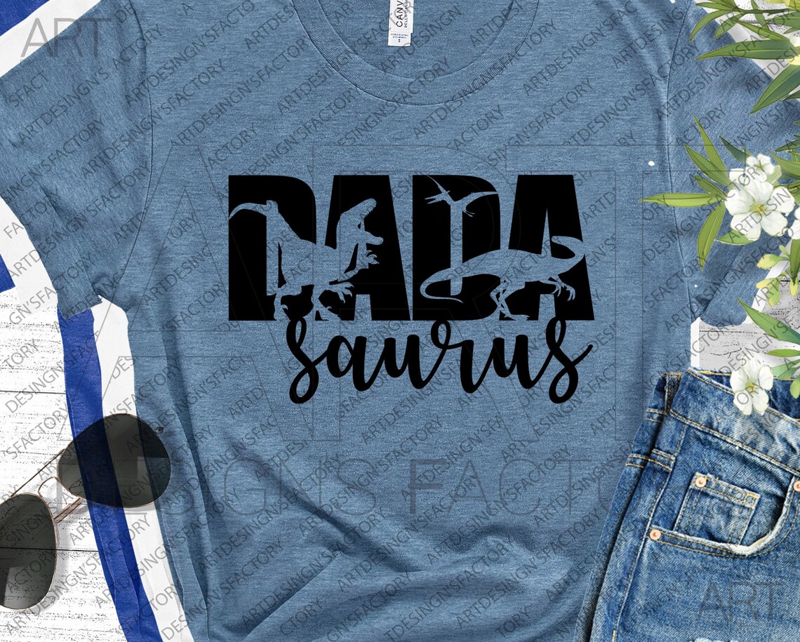 Dada Saurus Svg,t-rex Dinosaur Svg,dinosaur Daddy Svg, Dxf, Eps, Dino ...