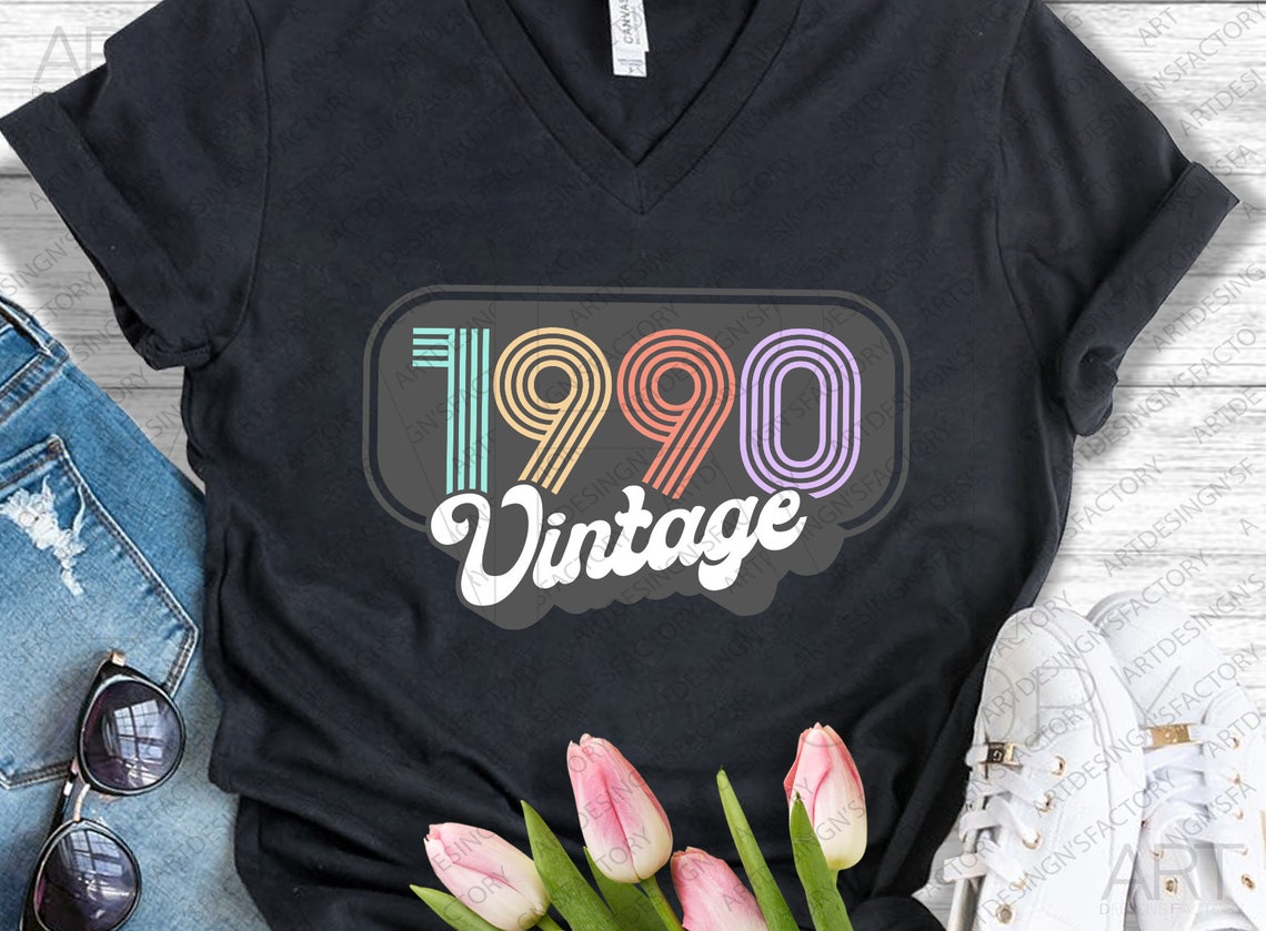 Vintage 1990 Svg Vintage Birthday Svg Vintage Svg30th - Etsy