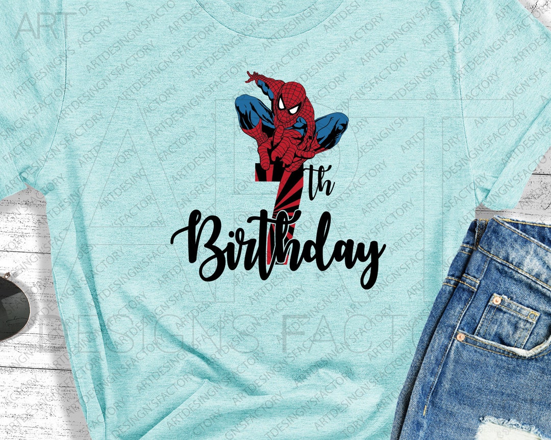 7th Birthday Spider Man Svg,seventh Birthday Svg,seventh Birthday Svg ...
