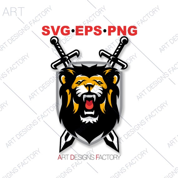 LION SVG Sword Shield Pnglion Clipartclip Art Cricut | Etsy