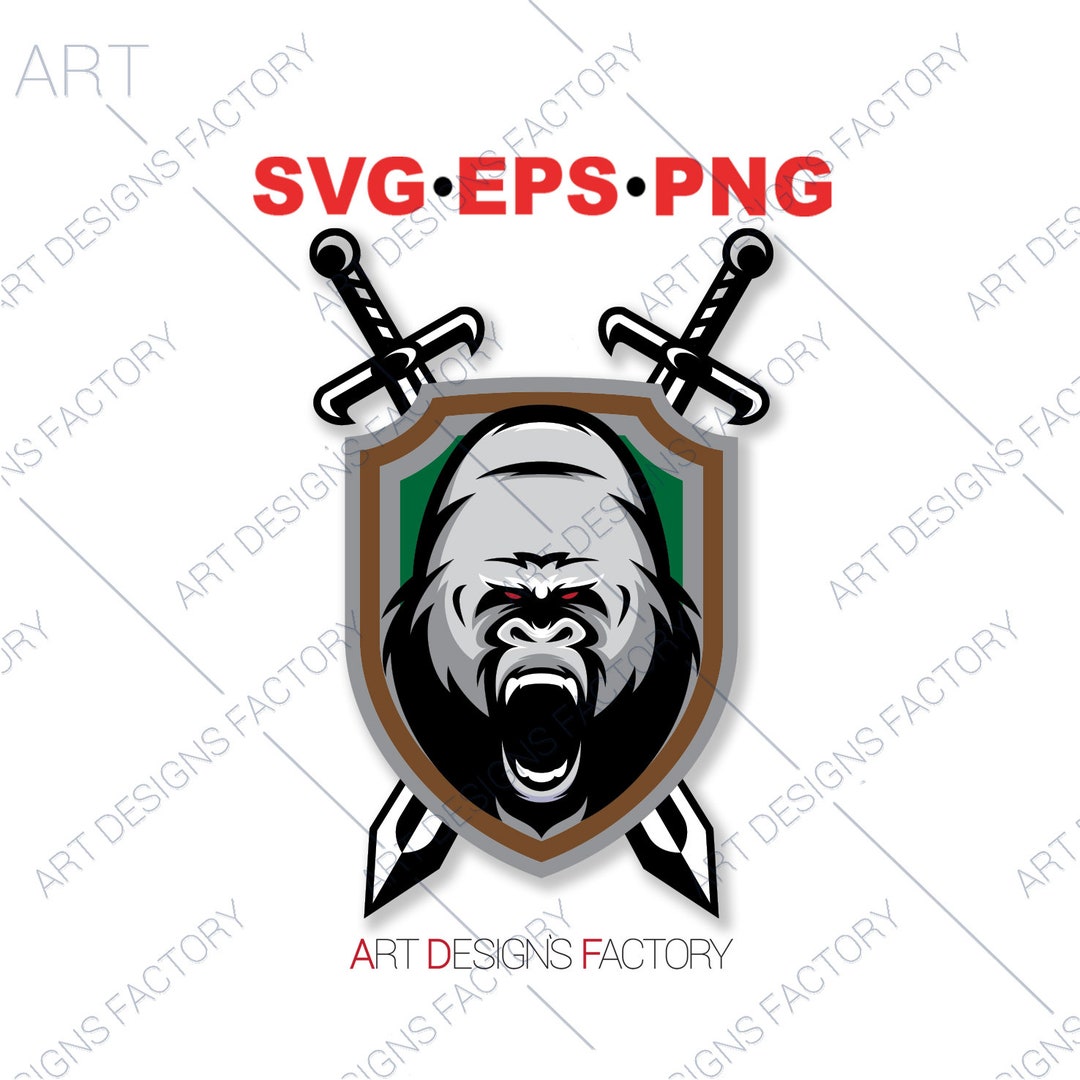 Angry Monkey Sword and Shield Gorilla Baboon Macaque Wild Animals ...