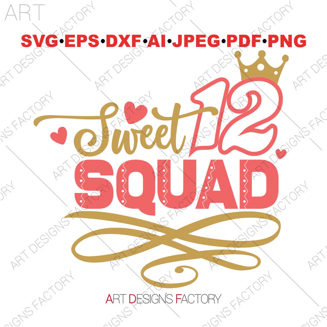 Sweet 12 Squad Svg Sweet 12 SVG Twelfth Birthday SVG 12th - Etsy