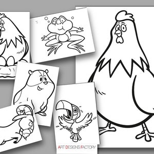 COLORING PAGES Pdf,cartoon Animals Series 02,printable Pages,cartoon ...