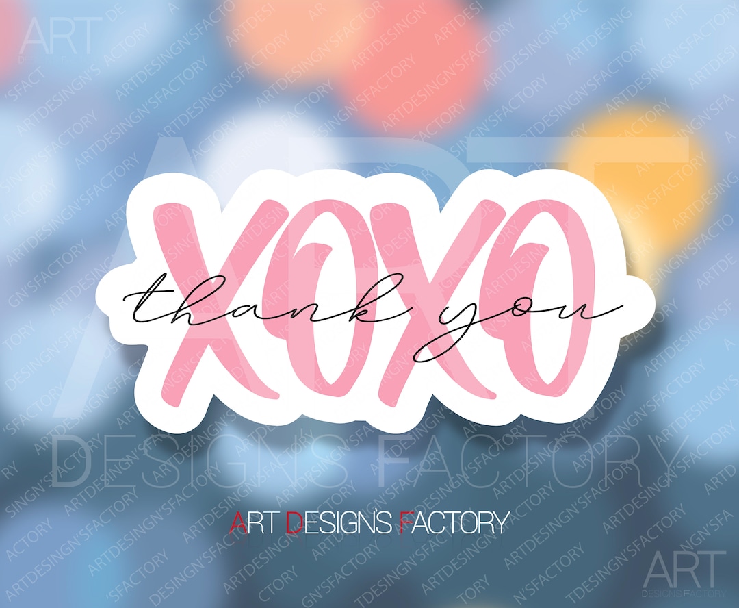XOXO Thank You Sticker PNG,XOXO Valentine Small Business Happy Mail ...