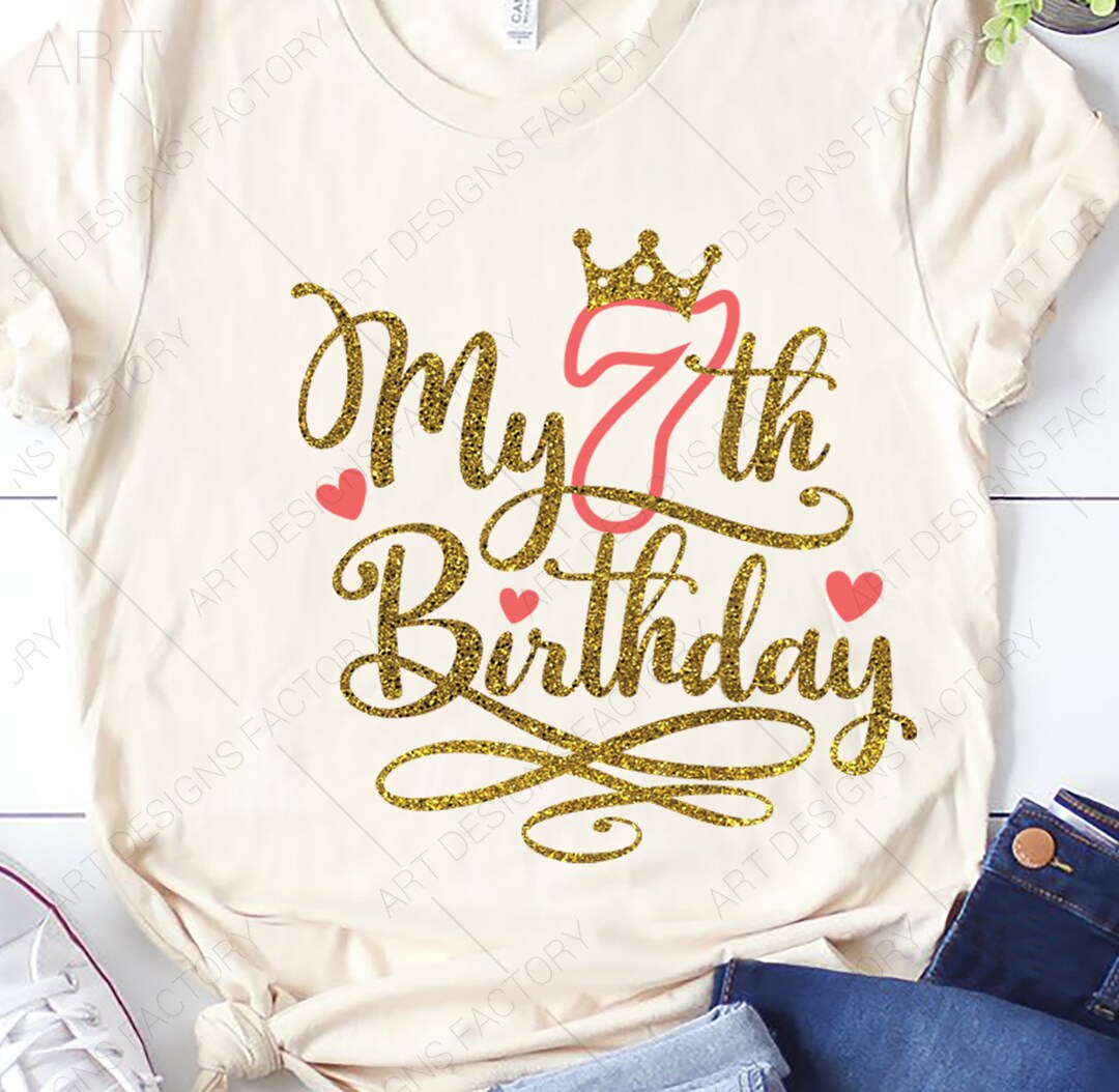 My Seventh Birthday Svg, 7th Birthday, Seven Year Old, I'm Seven, It's ...