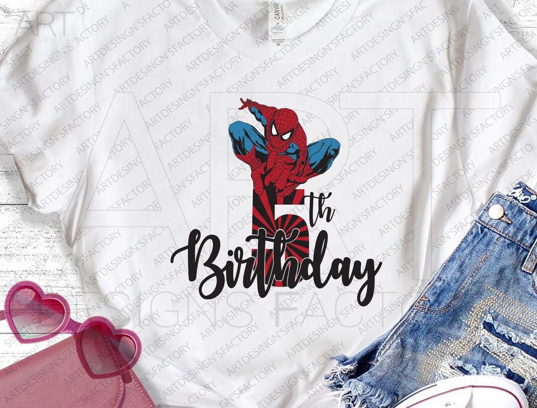 5th Birthday Spider Man Svg,spider Man Birthday Svg,five Spider Man Svg ...