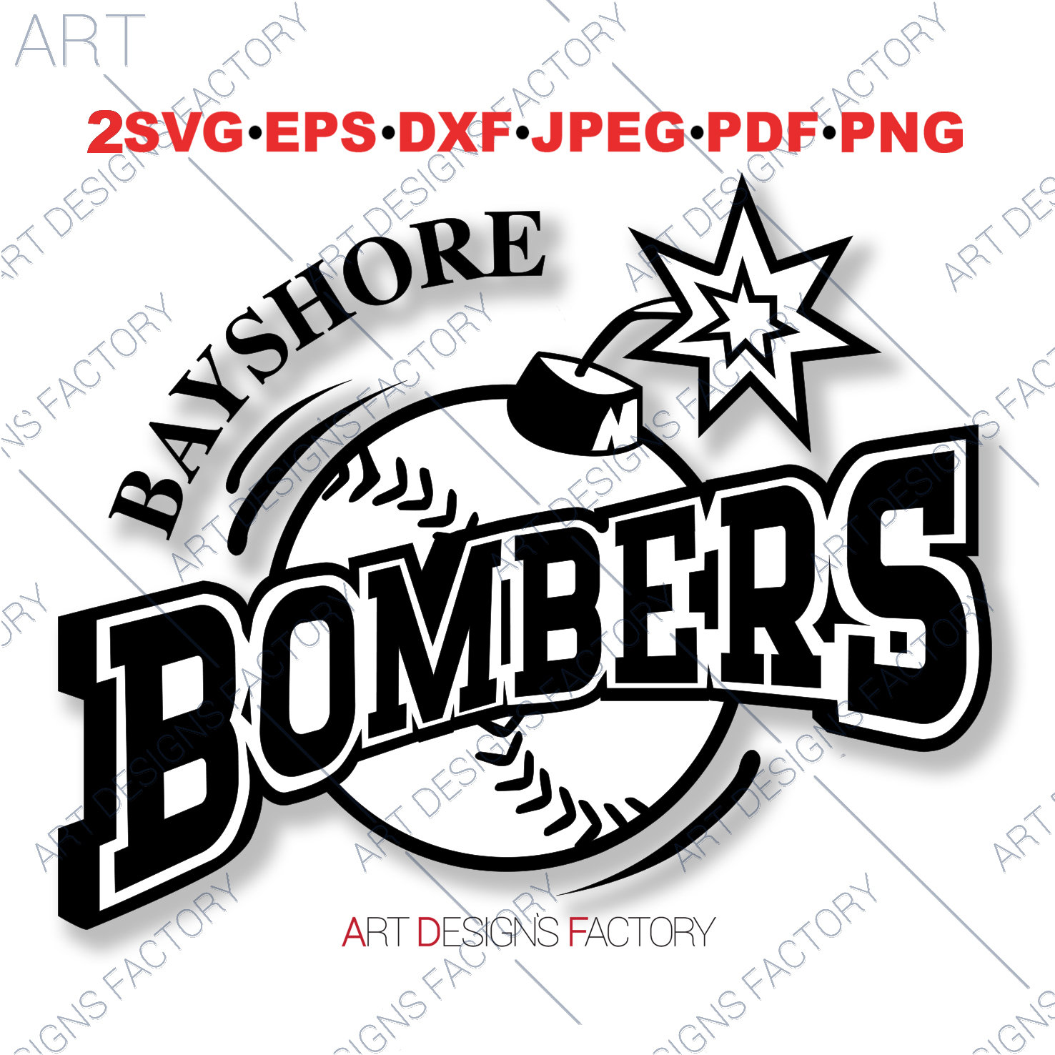 Bombers Football Svgbayshore Bombers Football Baseball Mom - Etsy