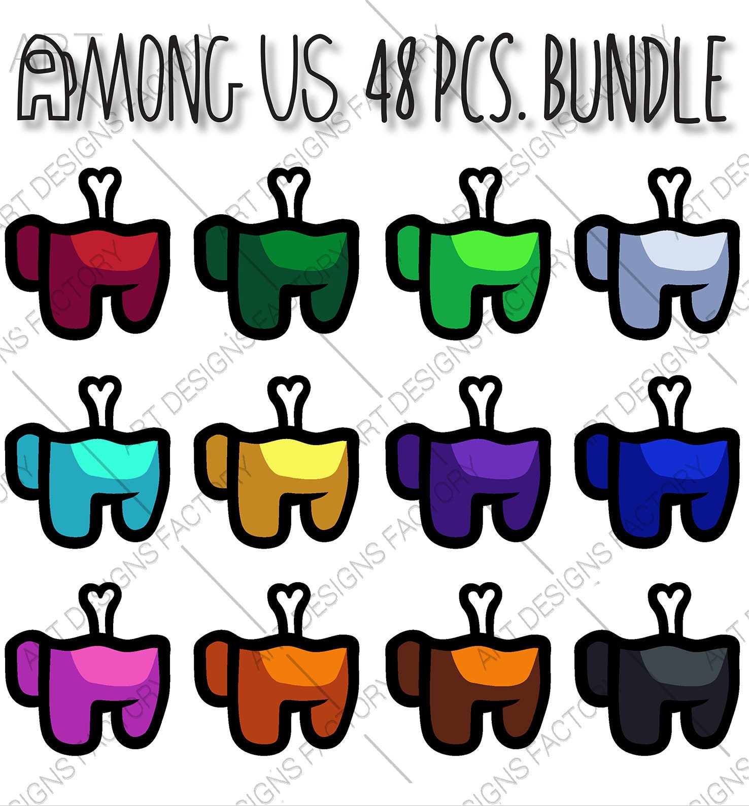 Among US Bundle cut filesAmong us bundle 48 pcs.Among us game | Etsy
