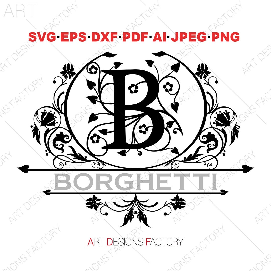 Split Monogram Svg,split Font,flowering Letters,split Monogram Letters ...