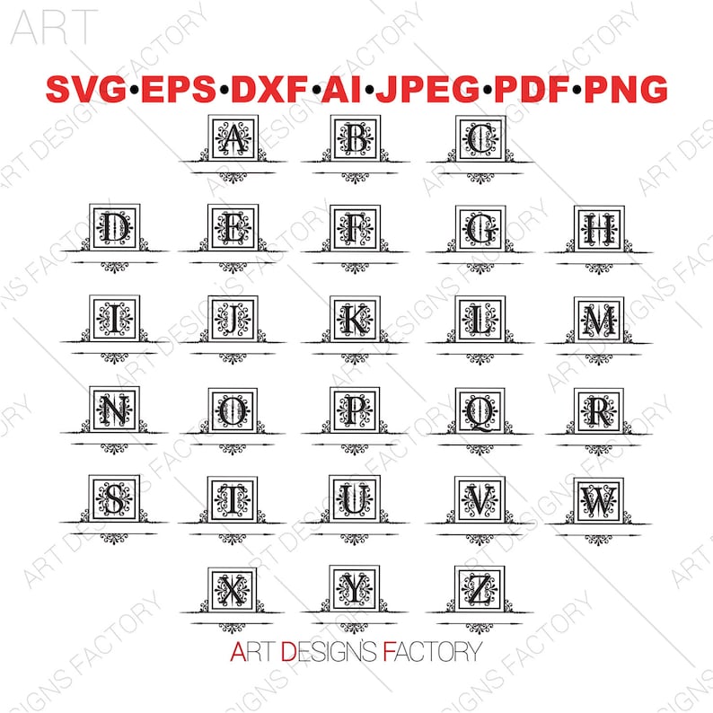 Split Monogram SVG, Split Font, Letter Svg,split Monogram Letters,split ...