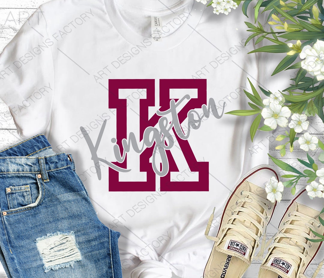 Kingston Letter and With Maroon Color Svg,jpg, Eps,pdf, Dxf, Png,ai ...