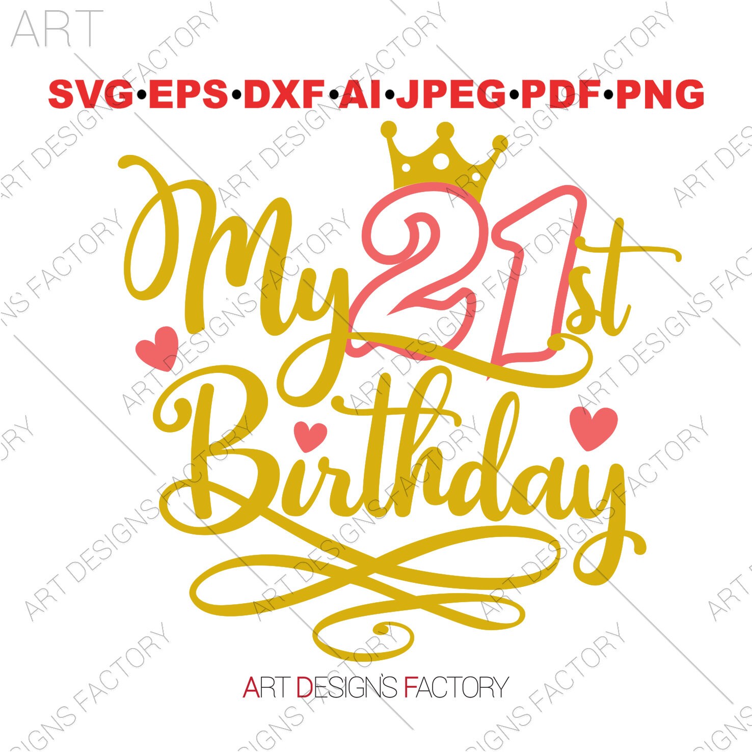 It's My Twenty First Birthday SVG21 Th Birthday Cut - Etsy