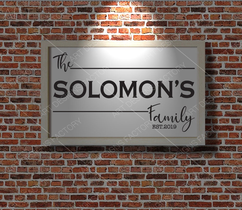 Last Name SVG File Monogram Svg Family Name Farmhouse Sign - Etsy