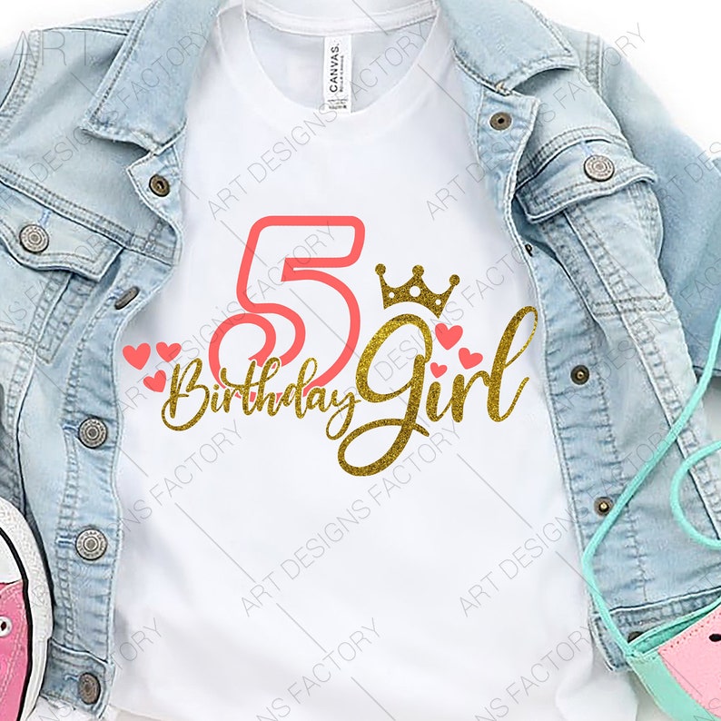 5th Birthday SVG Fifth Birthday SVG 5th Birthday Girl SVG - Etsy