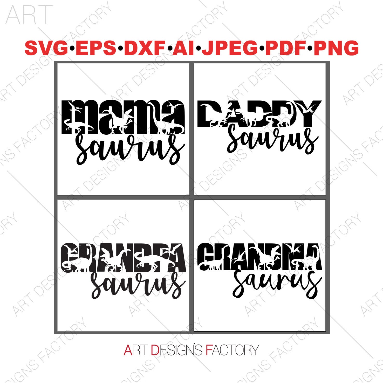 MAMA Saurus Cut Files, Daddy Saurus Svg,grandma Tshirt Svg,grandpa ...