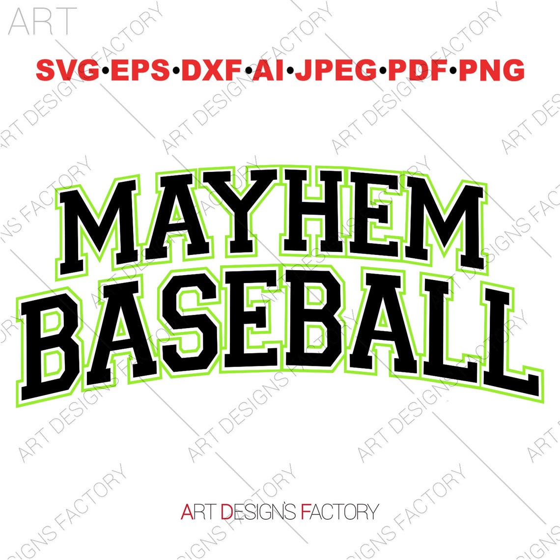 Mayhem Baseball Shirt Cut Filesmayhem Baseball Svgsilhouette - Etsy UK