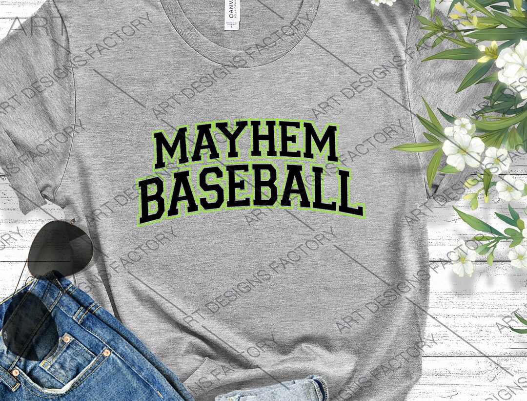 Mayhem Baseball Shirt Cut Files,mayhem Baseball Svg,silhouette Cameo ...