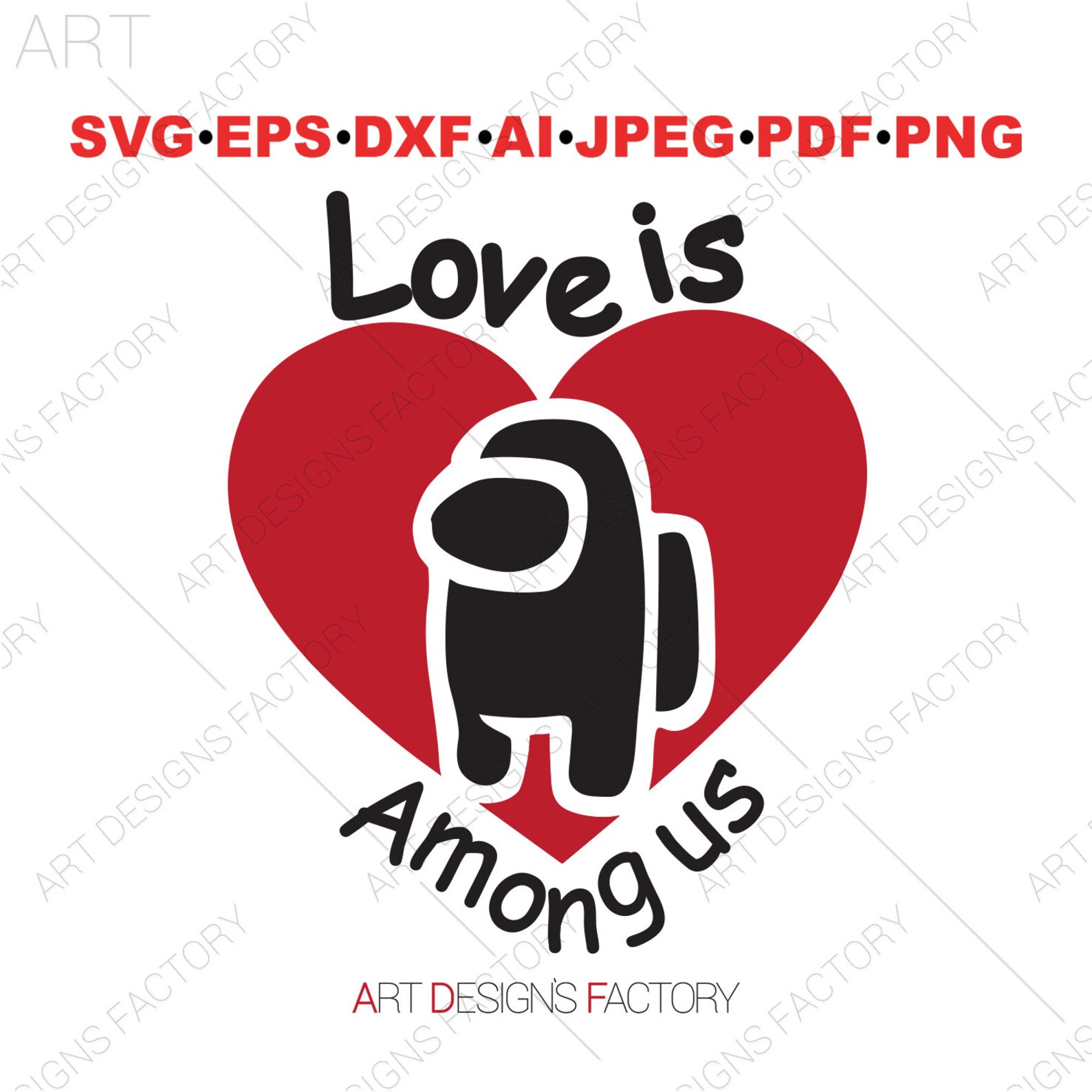 Love is Among Us Svg,among Us Heart SVG for Gamer Kids,valentine's Day ...
