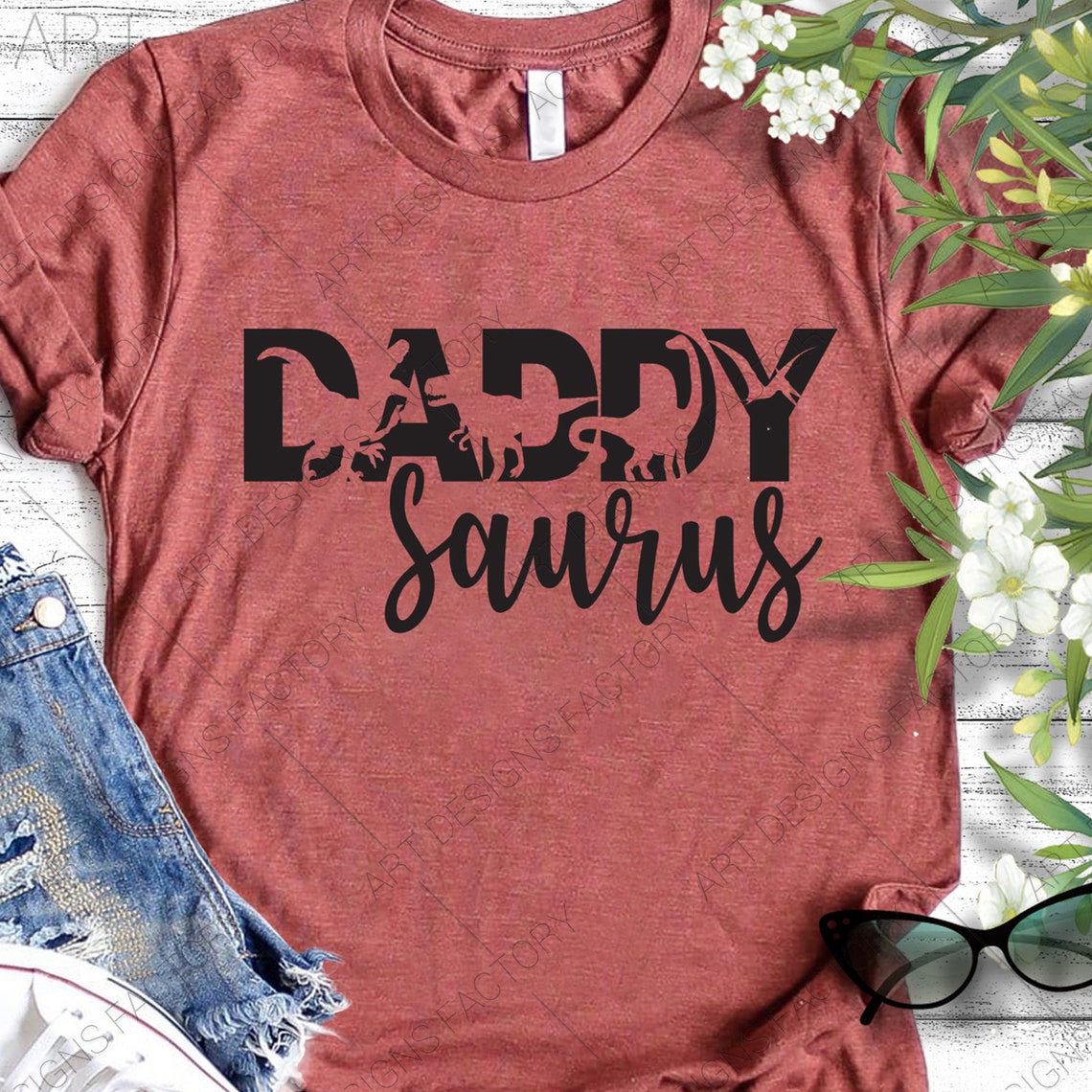 Daddy Saurus Thirts Cut Filesdaddy Birthday Gift Cut | Etsy