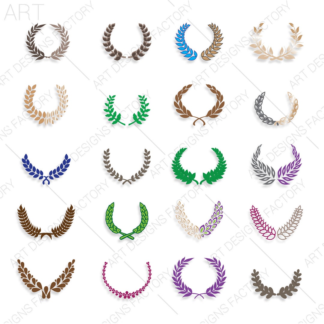 Laurel, Laurel Leaf, Wreath, Svg,ai,dxf,eps,png, Cricut, Silhouette ...