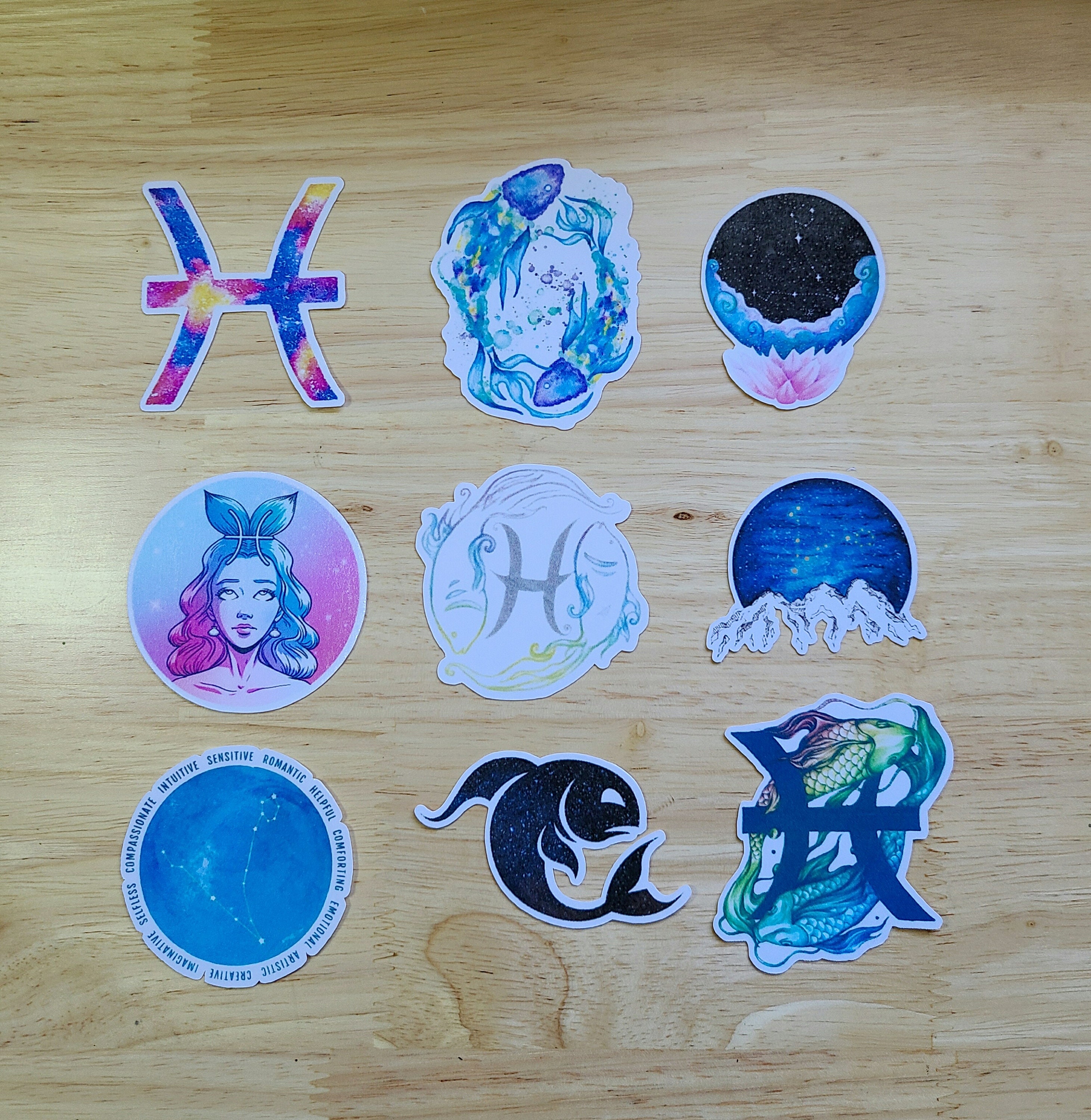 Pisces Stickers Pisces Sticker Set or Individual Stickers | Etsy