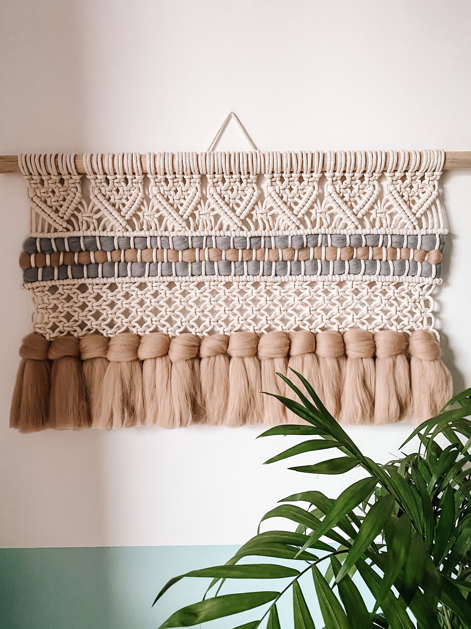 Worsted Wool Macrame Wallhanging Combed Wool Mackerram - Etsy