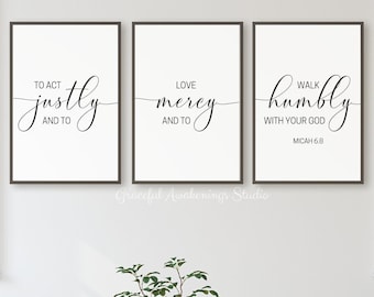 Micah 6:8 | Act Justly, Love Mercy, Walk Humbly - Etsy