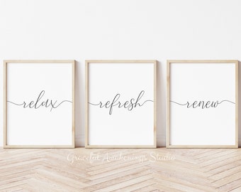 Relax Refresh Renew Sign - Etsy