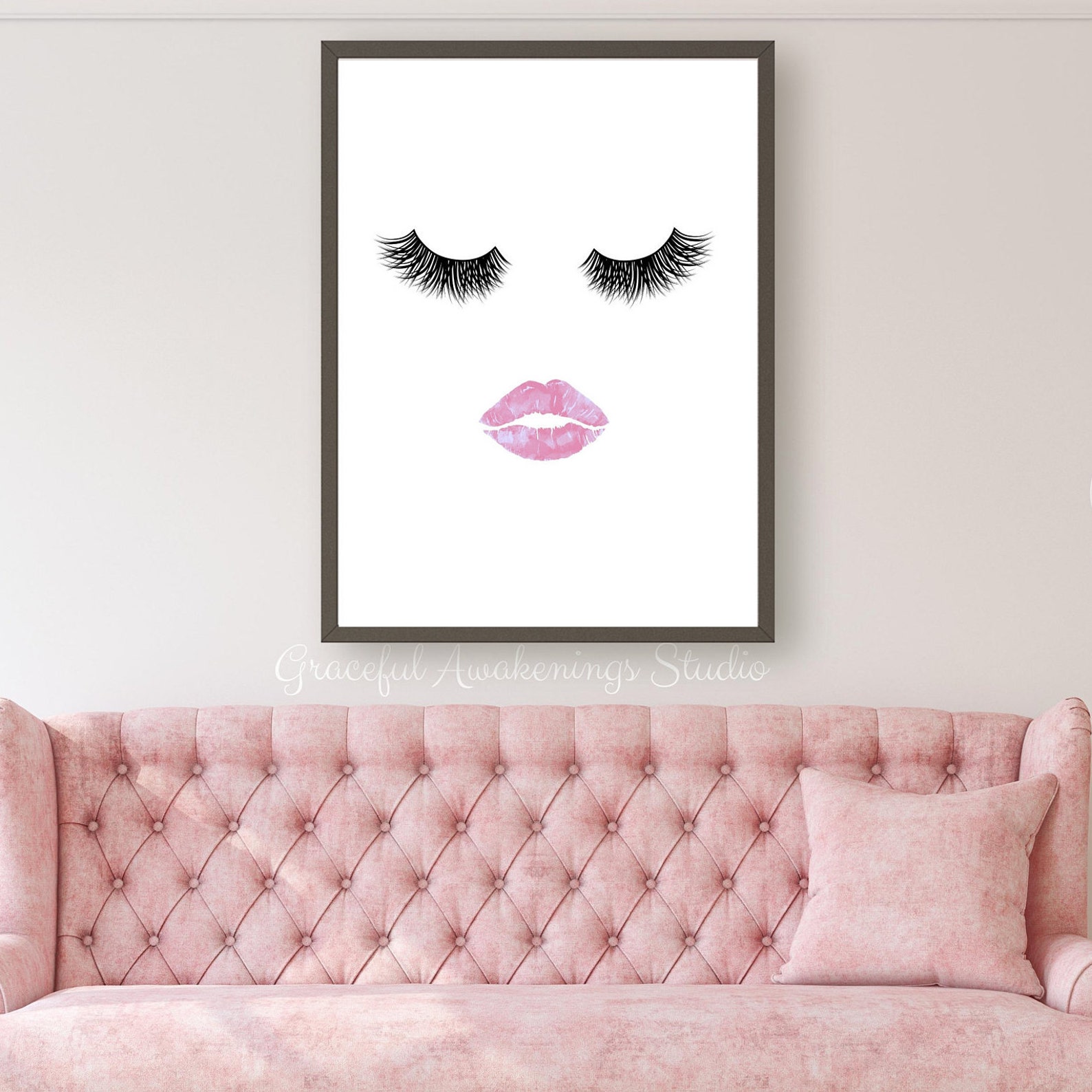 Eyelash Print Lips and Lashes Print Beauty Print Lashes - Etsy