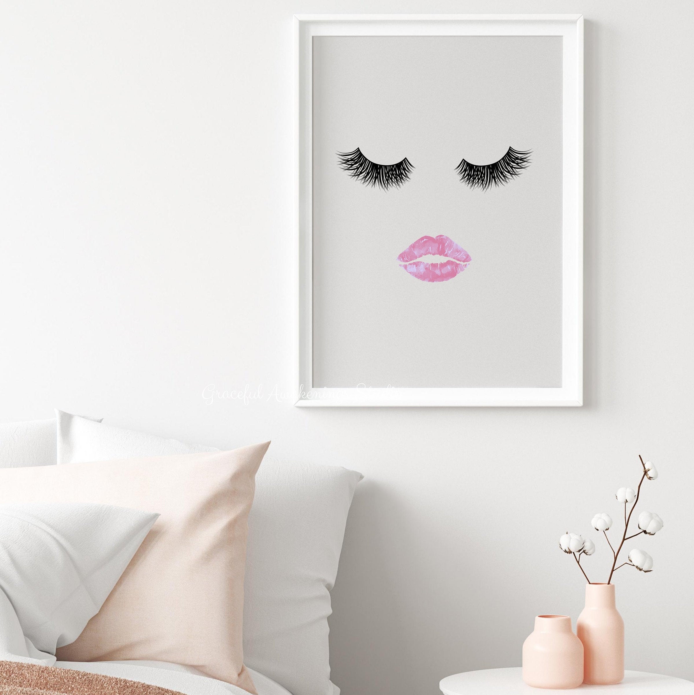 Eyelash Print Lips and Lashes Print Beauty Print Lashes - Etsy