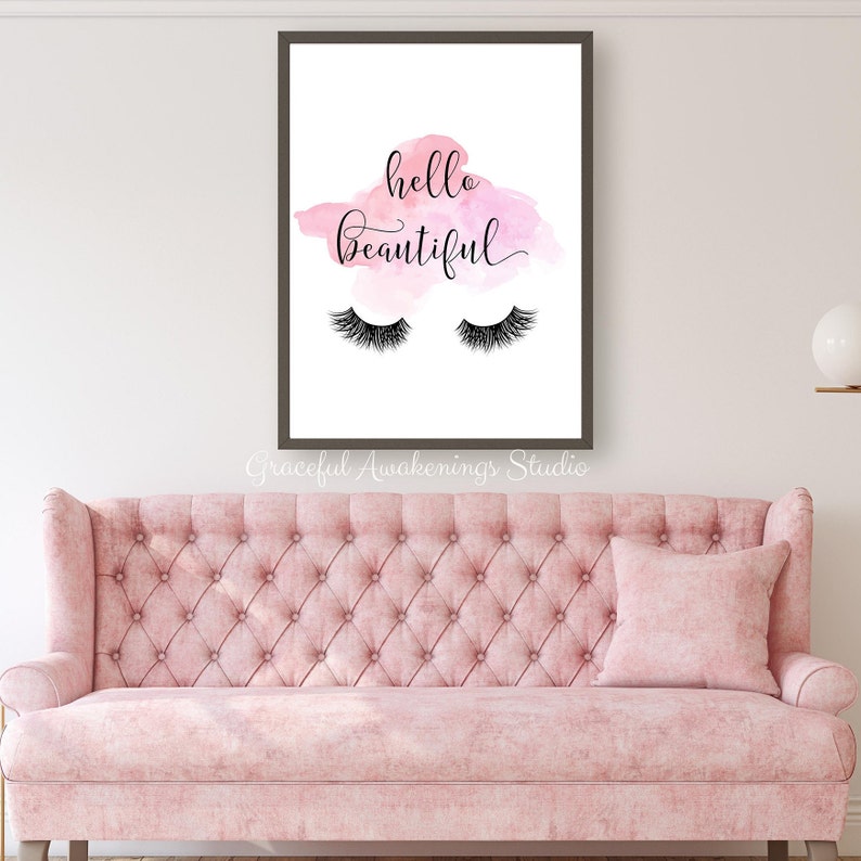 Glam Lashes Art Print, Pink Beauty Decor (digital Download) - Etsy
