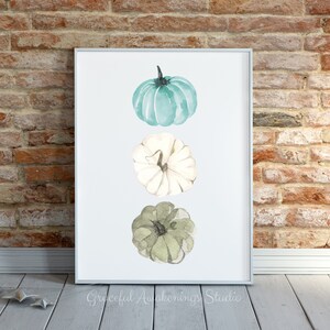 Pumpkin Fall Decor, Autumn Wall Art, Fall Watercolor, Pumpkin Print ...