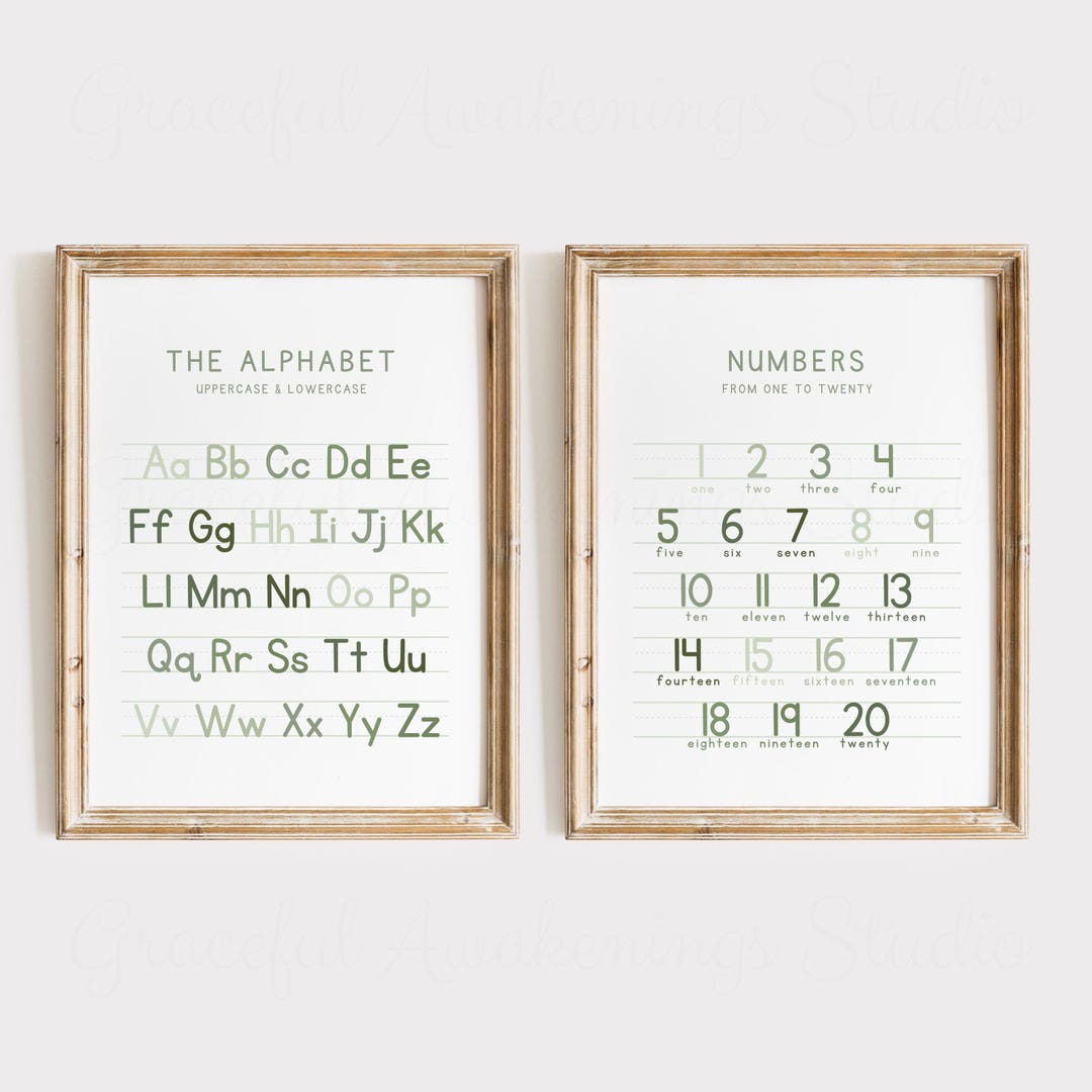 Boho Alphabet & Numbers Poster: Homeschool Classroom Decor (digital ...