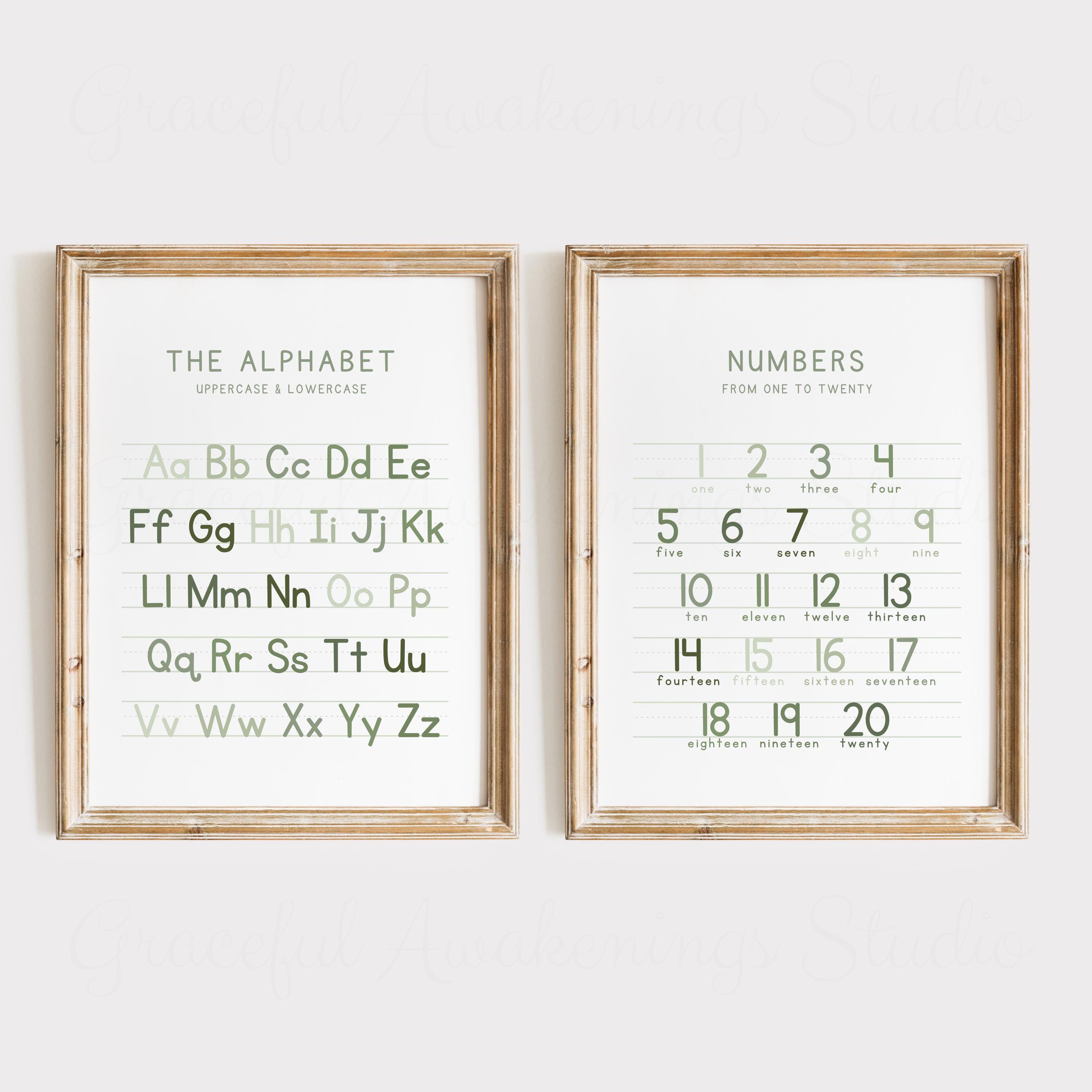 Boho Alphabet & Numbers Poster: Homeschool Classroom Decor (digital ...