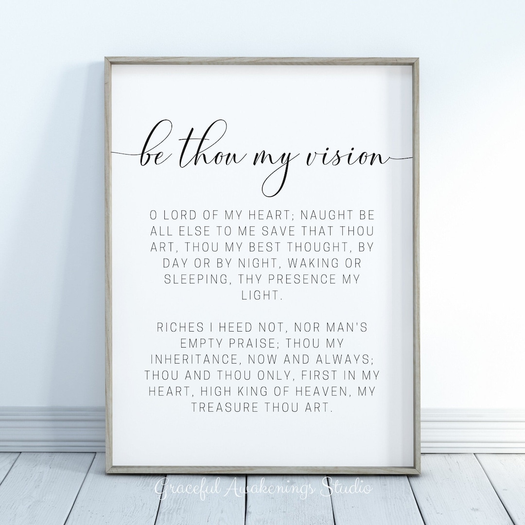 Be Thou My Vision Printable Art, Hymn Wall Art, Hymn Print, Hymn Sign ...