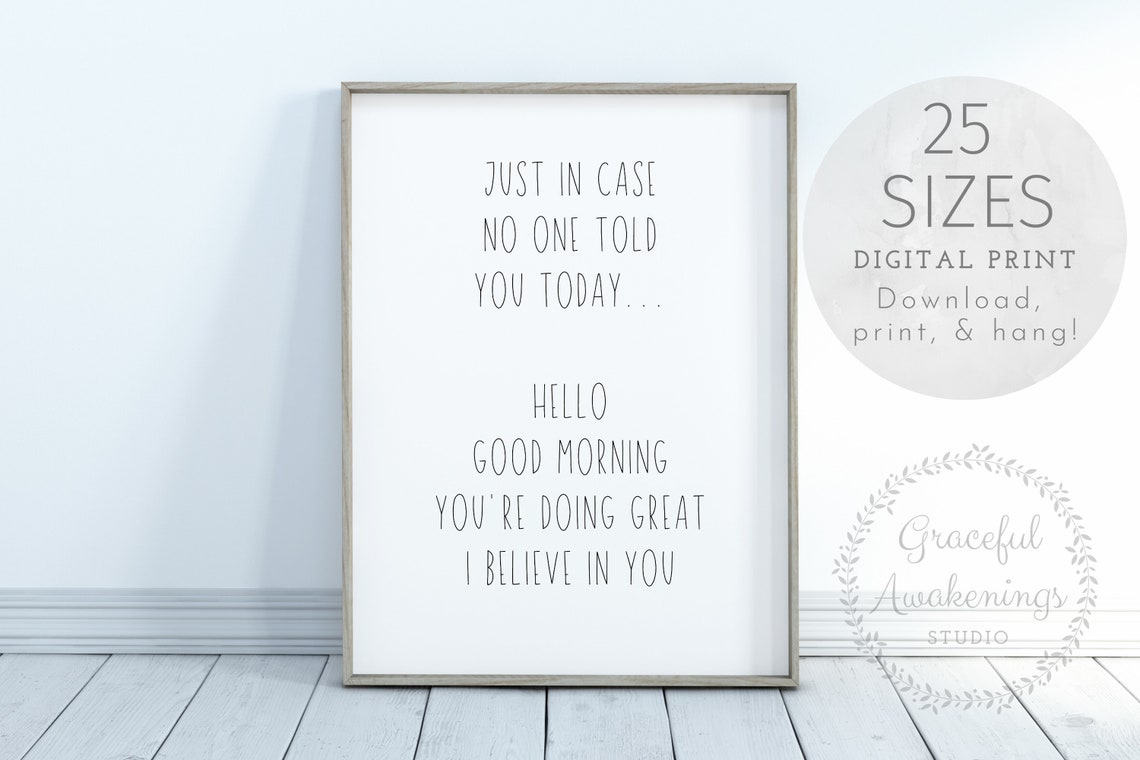 Just in Case No One Told You Today Funny Quote Inspirational | Etsy