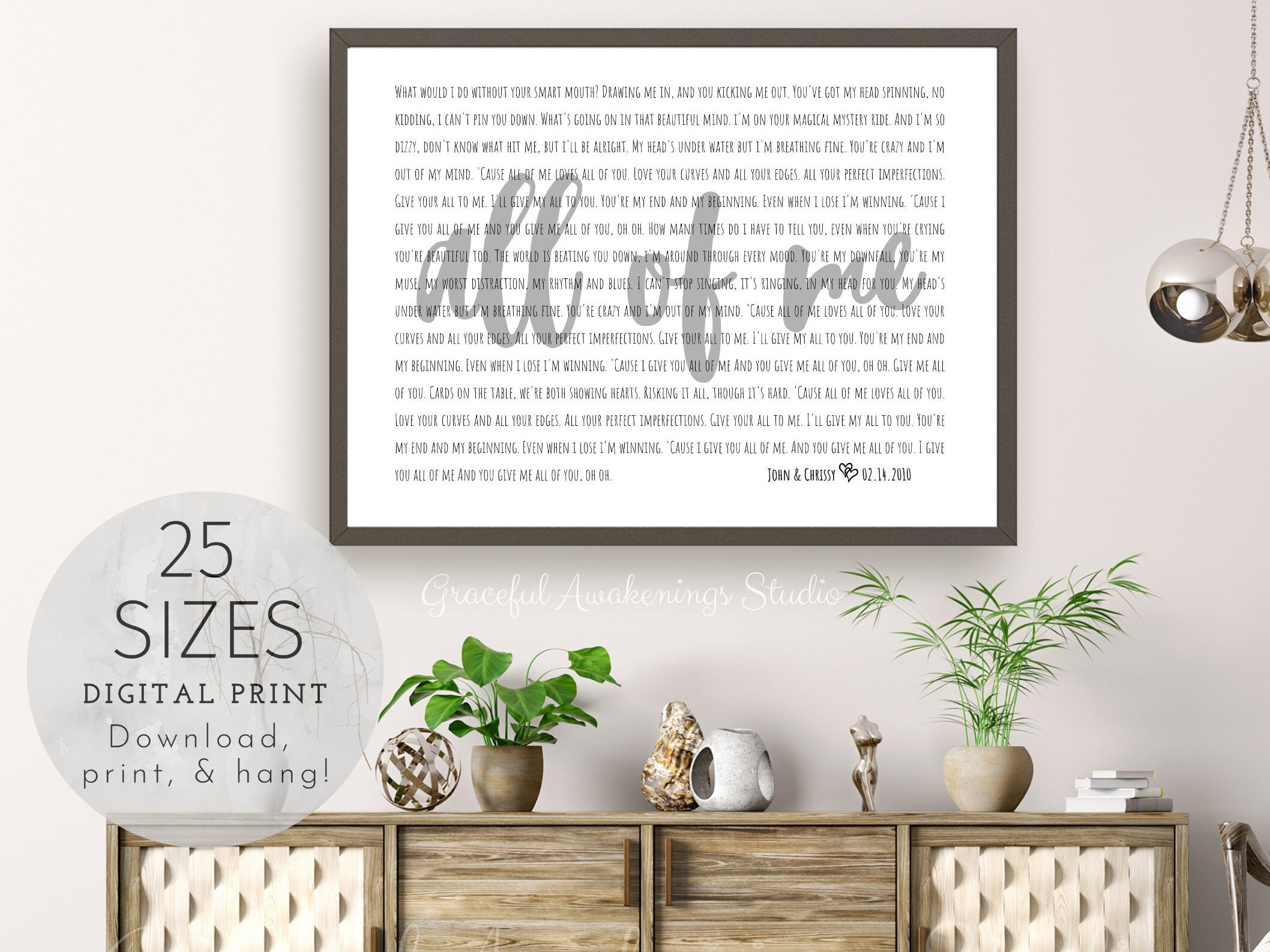 All Of Me Loves All Of You Digital Print Above Bed | Etsy