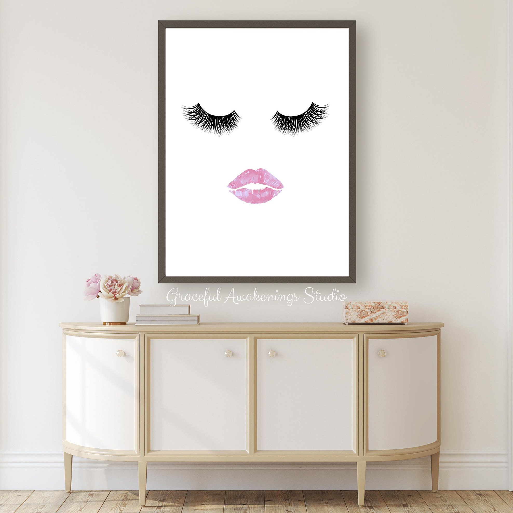 Eyelash Print Lips and Lashes Print Beauty Print Lashes - Etsy