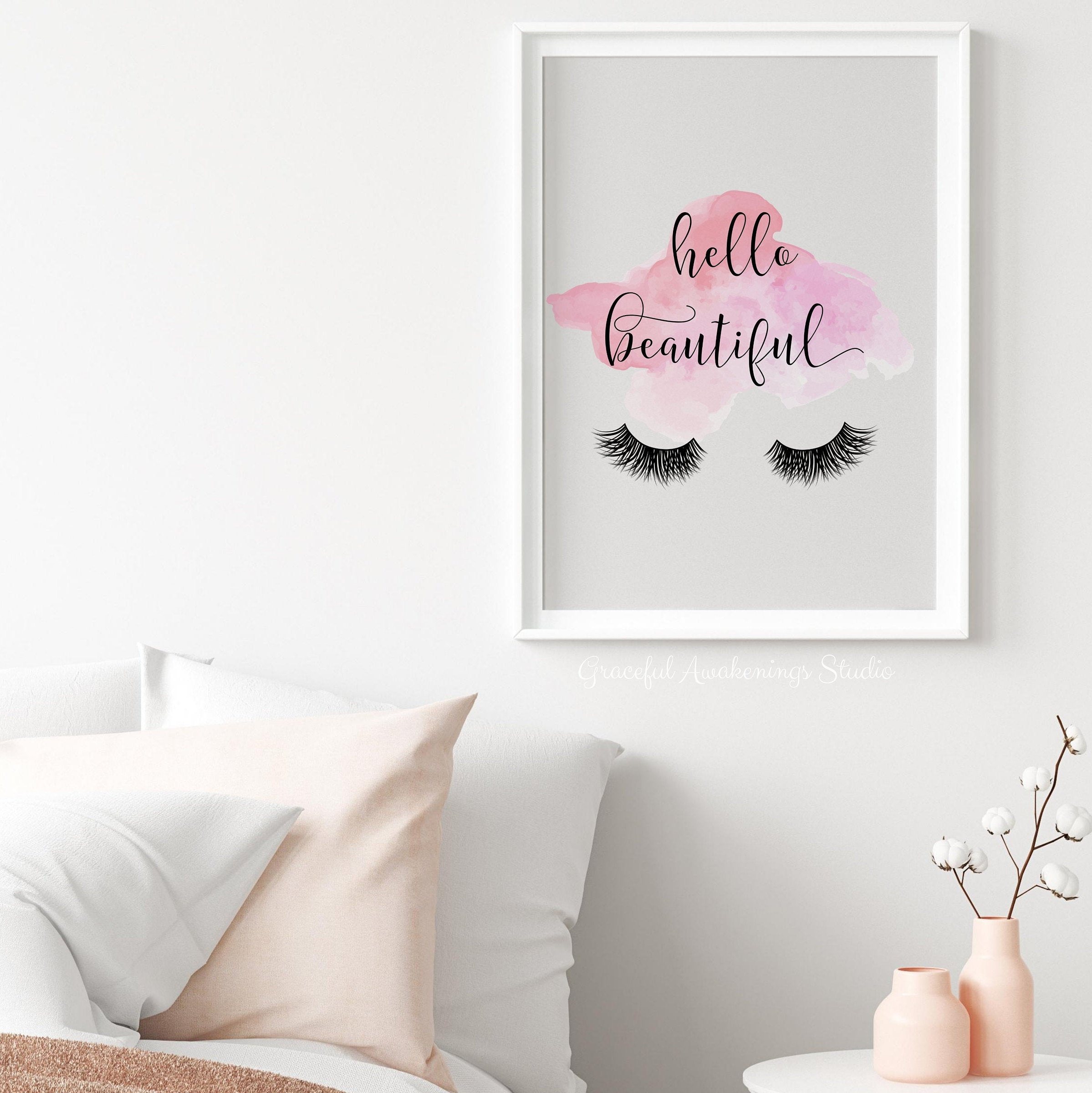 Glam Lashes Art Print, Pink Beauty Decor (digital Download) - Etsy