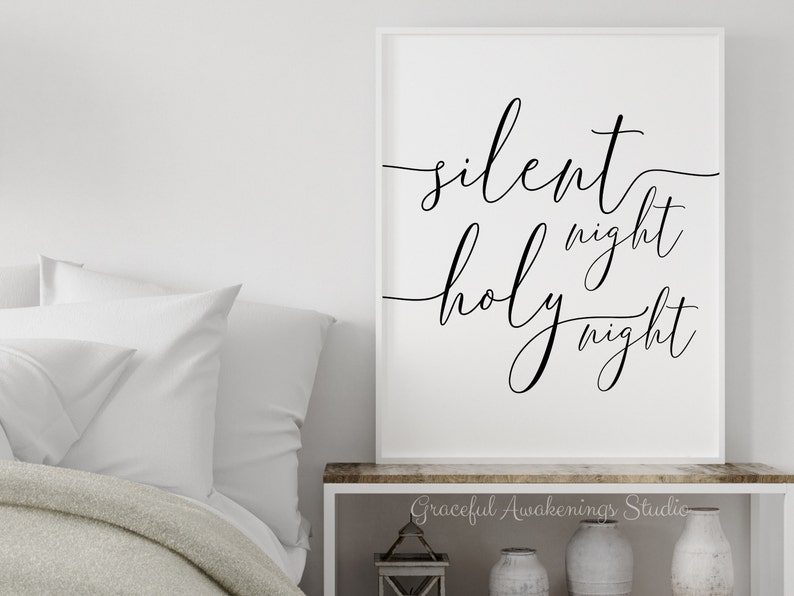 Silent Night Sign Silent Night Printable Silent Night Holy - Etsy