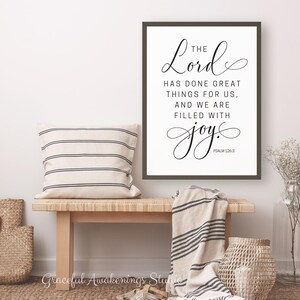 The Lord Has Done Great Things for Us, Psalm 126:3, Bible Verse Prints ...